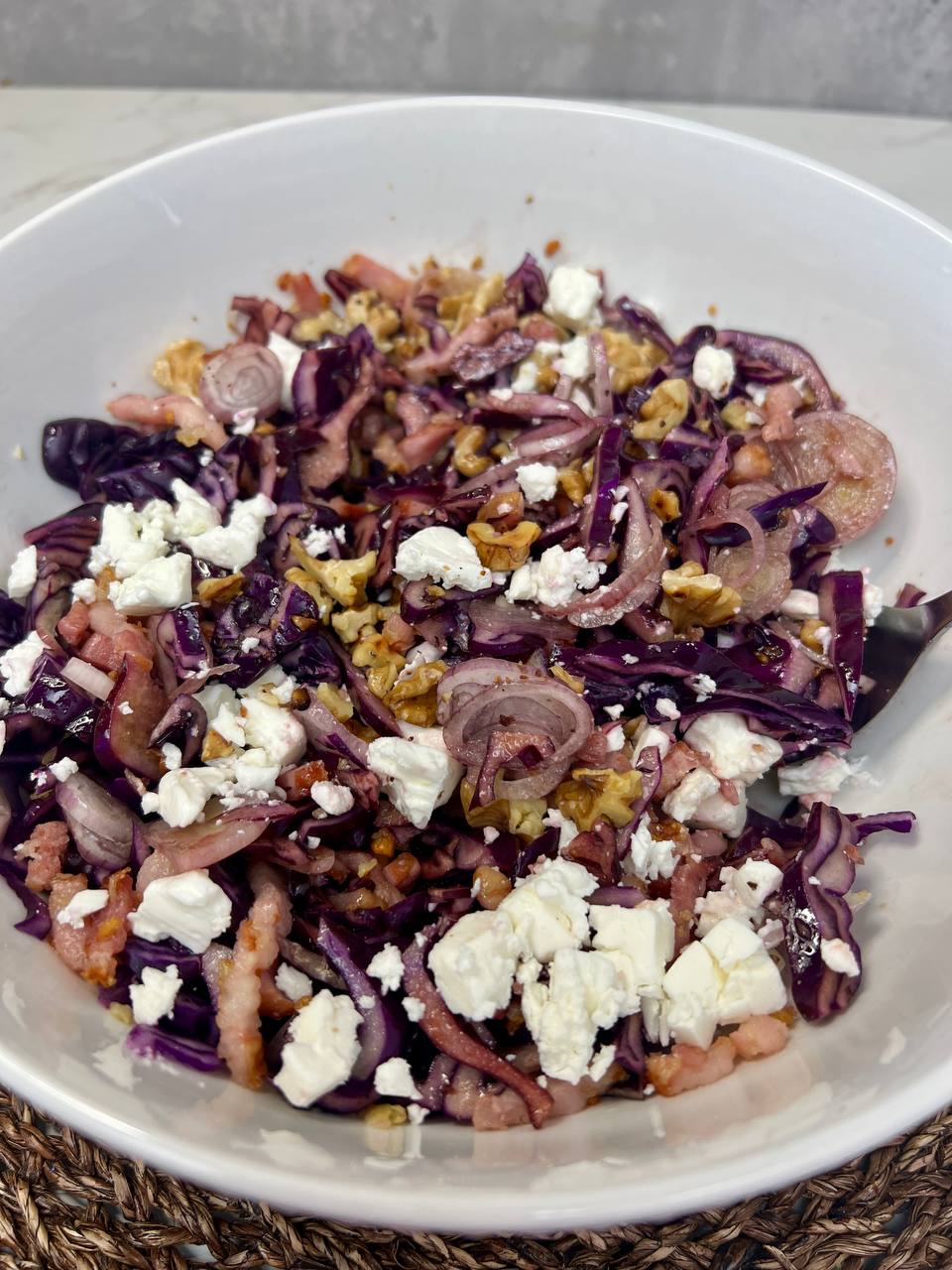 Red Cabbage & Bacon Salad - Step by Step Recipe