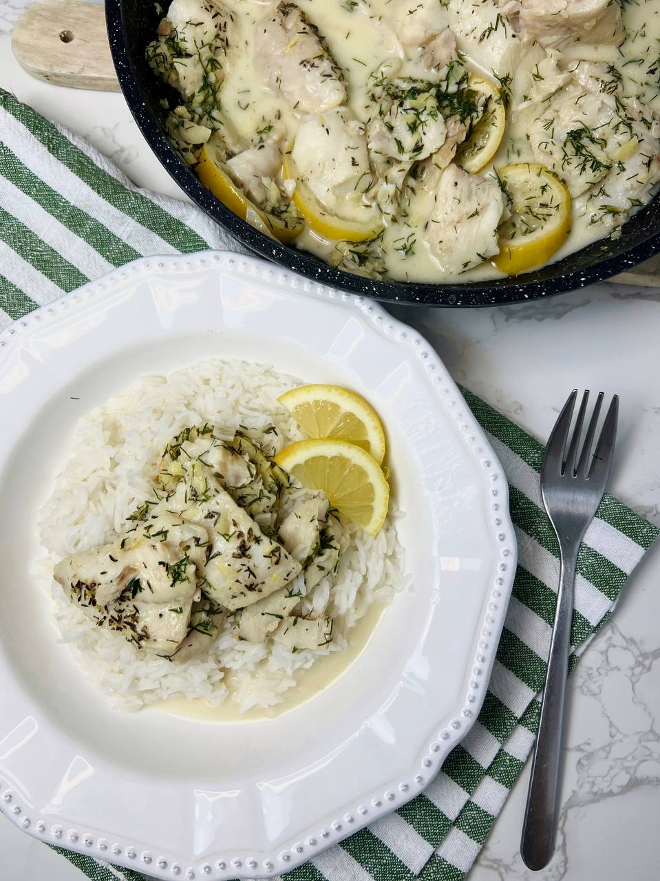 Hake with lemon and coconut milk - Step by Step Recipe